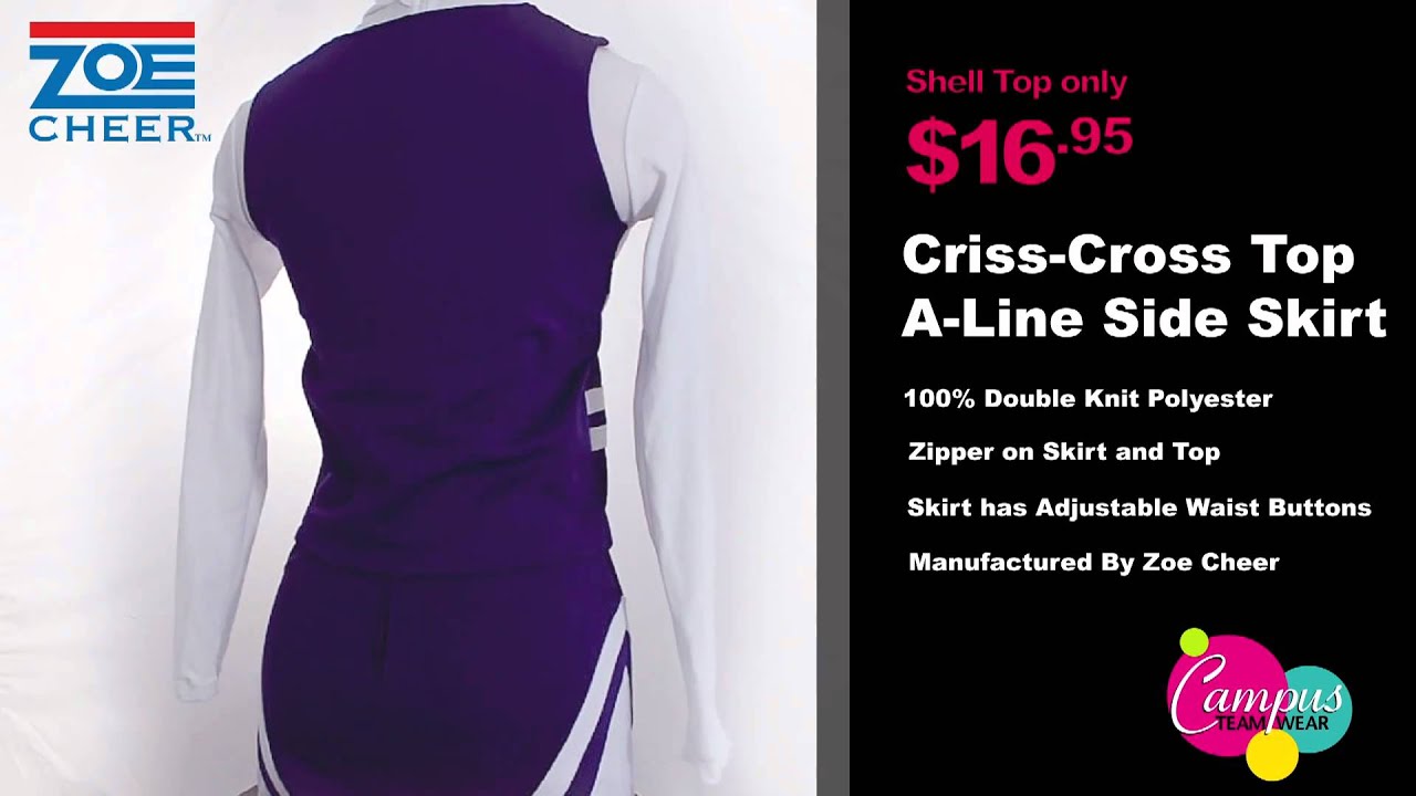 Zoe Cheer Uniform -- Double Knit Cheerleading Shell Top and A-Line ...