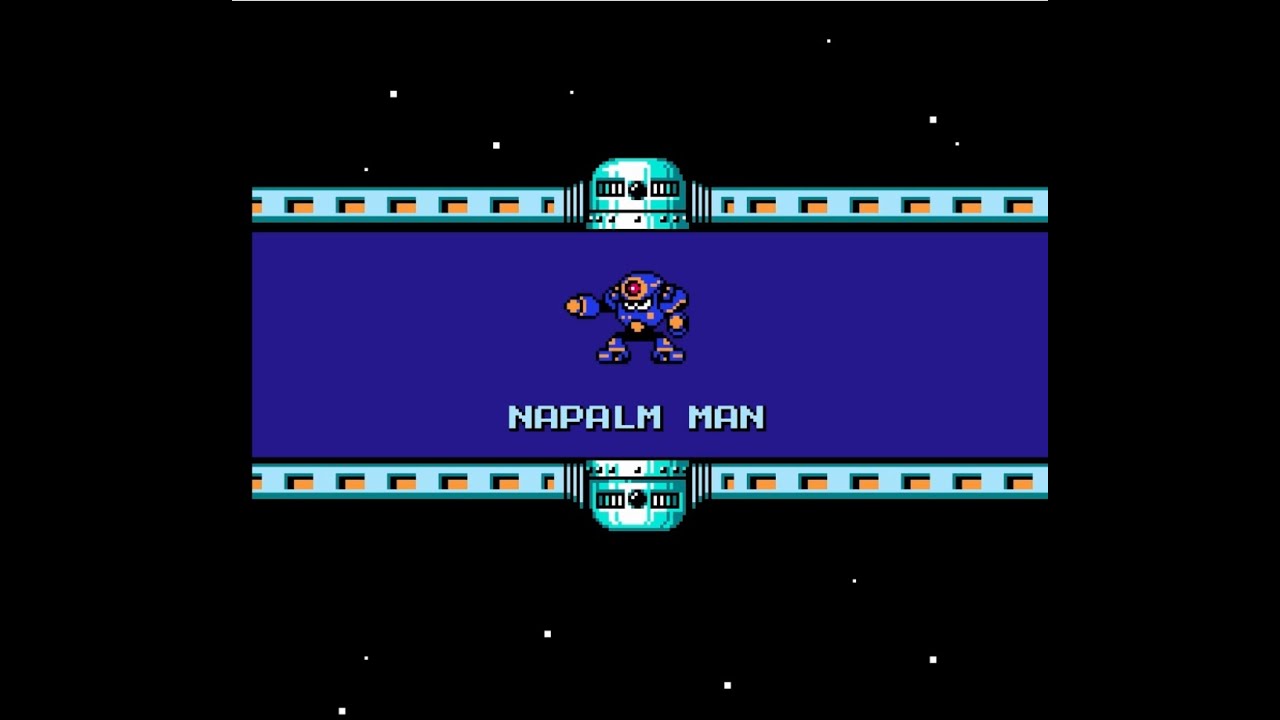 Mega Man 5 - Napalm Man stage (buster only, no damage) letter collected ...