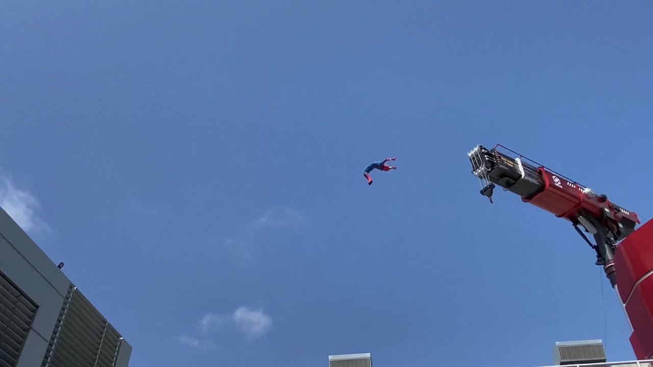 The Amazing Spider-Man Web Slings Above Avengers Campus - YouTube