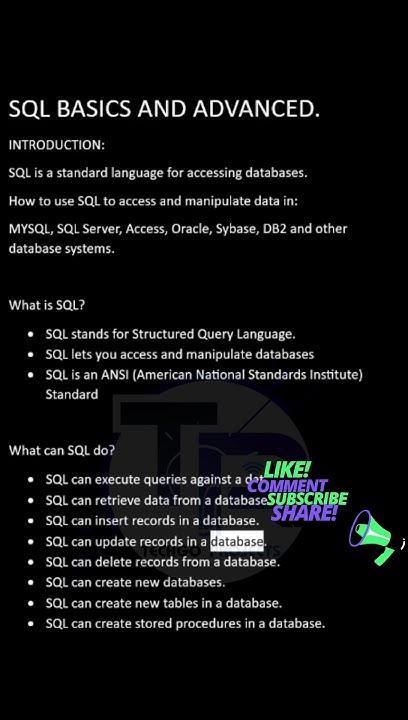 MySQL Basics and Advanced | Part -2 #mysql #sql - YouTube