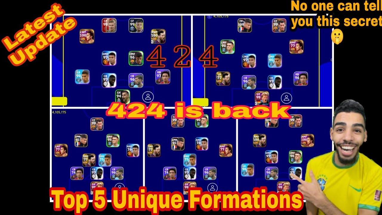 Top 5 unique Formations in efootball 2023 | 424 formation | 424 ...
