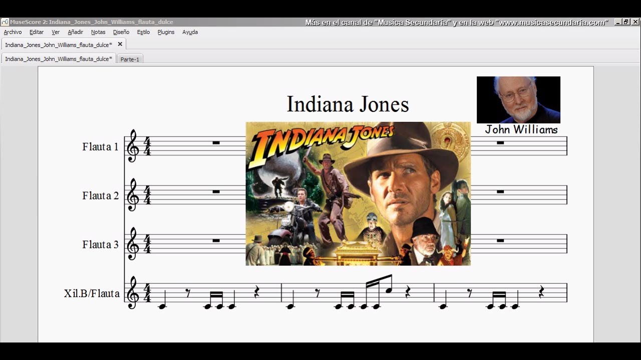 Indiana Jones. John Williams. Partitura. Sheet music. Acordes - Chordify