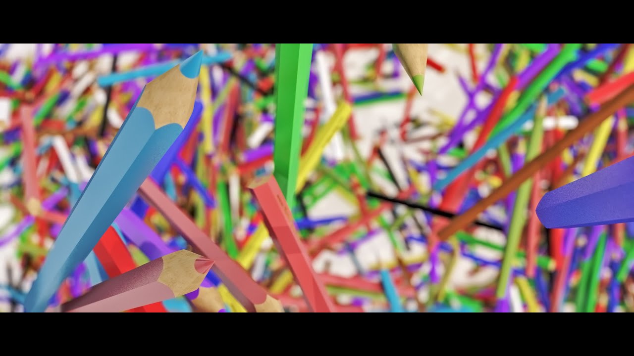 COLORED PENCILS - 3D Animation Slow Motion (Cinema 4D - Standard Render ...