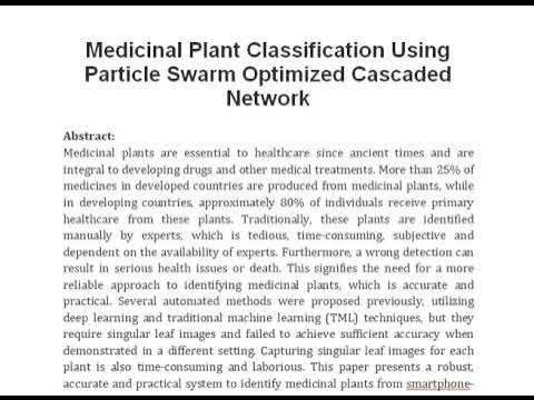 Medicinal Plant Classification Using Particle Swarm Optimized Cascaded Network - YouTube