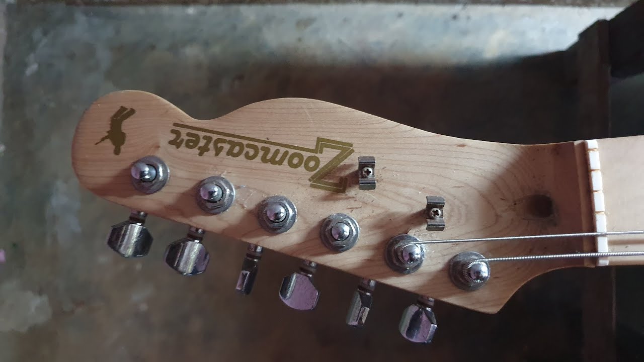 RJ zoomcaster (fender telecaster copy) full setup and repair - YouTube