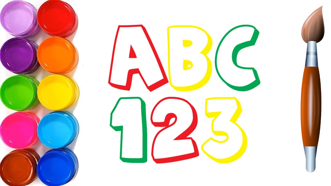 Bolalar uchun raqamlar va alifbo harflar chizish / How to draw numbers ...