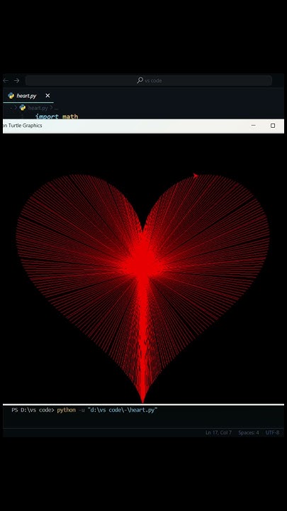 Heart ️ Using Pythonturtle New Coding Turtle Pythonlibrary Viralvideo Shorts Python 8309
