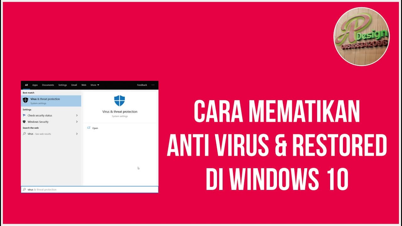 Cara Mematikan Anti Virus & Restored Path di Windows 10 - YouTube