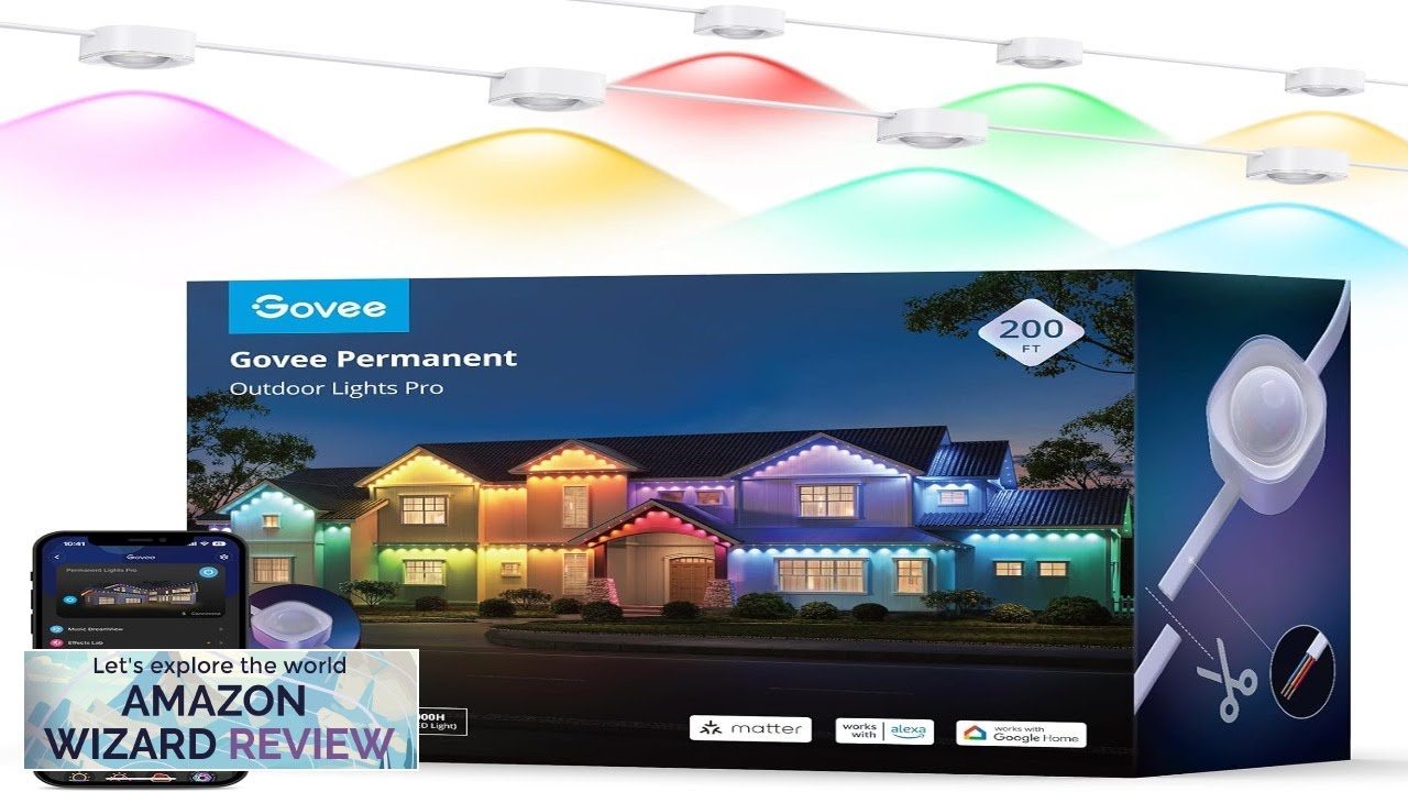 Govee Permanent Outdoor Lights Pro, 200ft with 120 RGBIC LED Lights for ...
