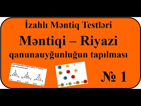 Məntiq testləri. Məntiqi – Riyazi qanunauyğunluğun tapılması #1
