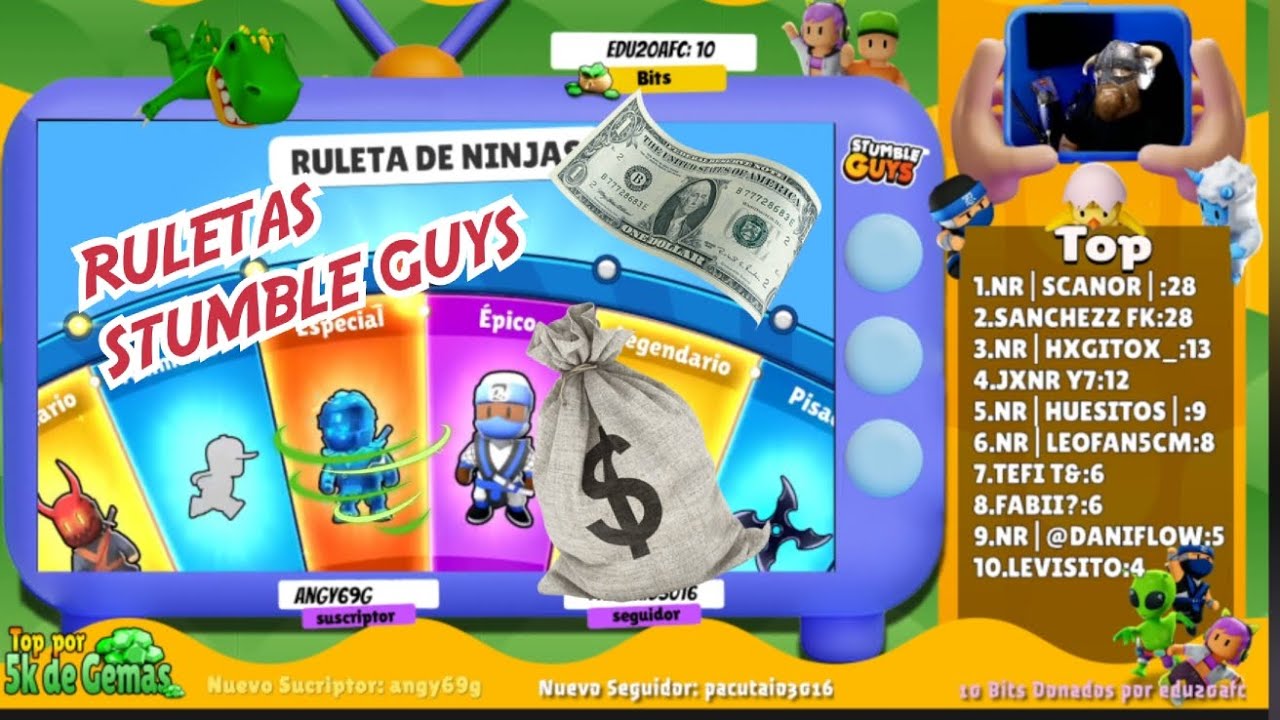 GIRO RULETA STUMBLE GUYS Y ME DA 7 ESPECIALES BAIT - YouTube
