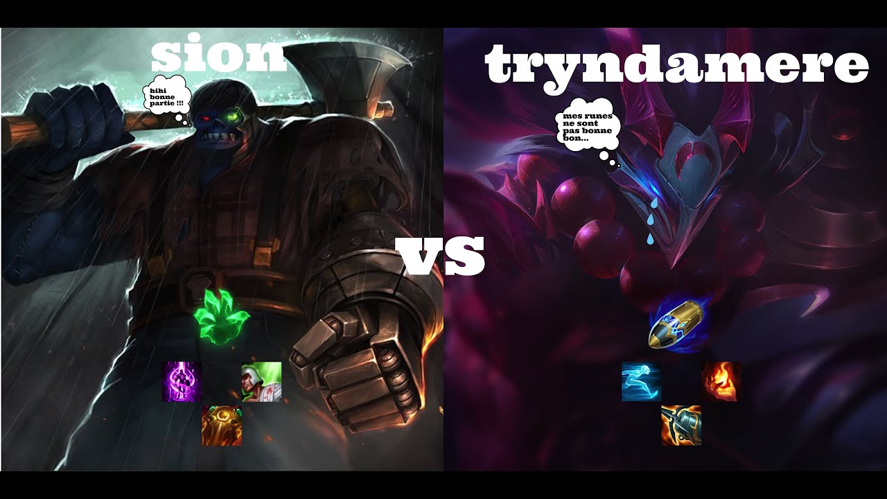 League of legends :sion vs tryndamere avec pas les bonne runes !! - YouTube