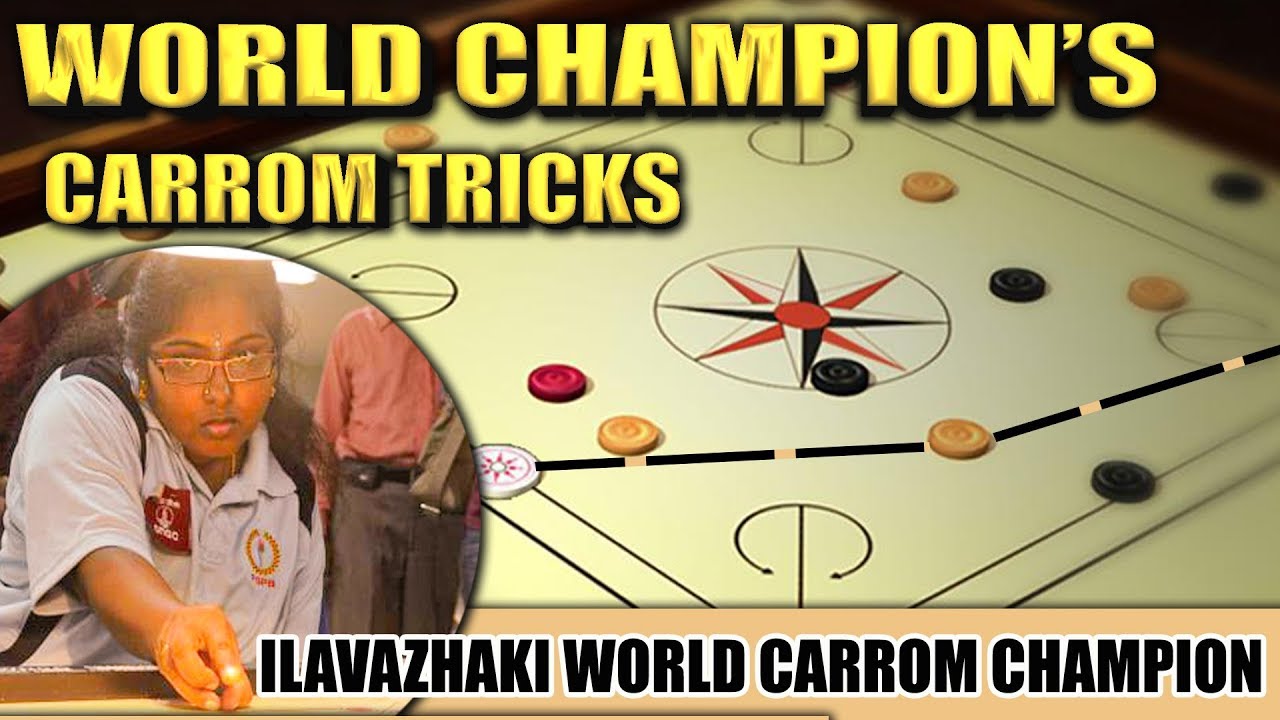 Carrom Tricks By World Champion | Ilavazhagi | Carrom Board - YouTube