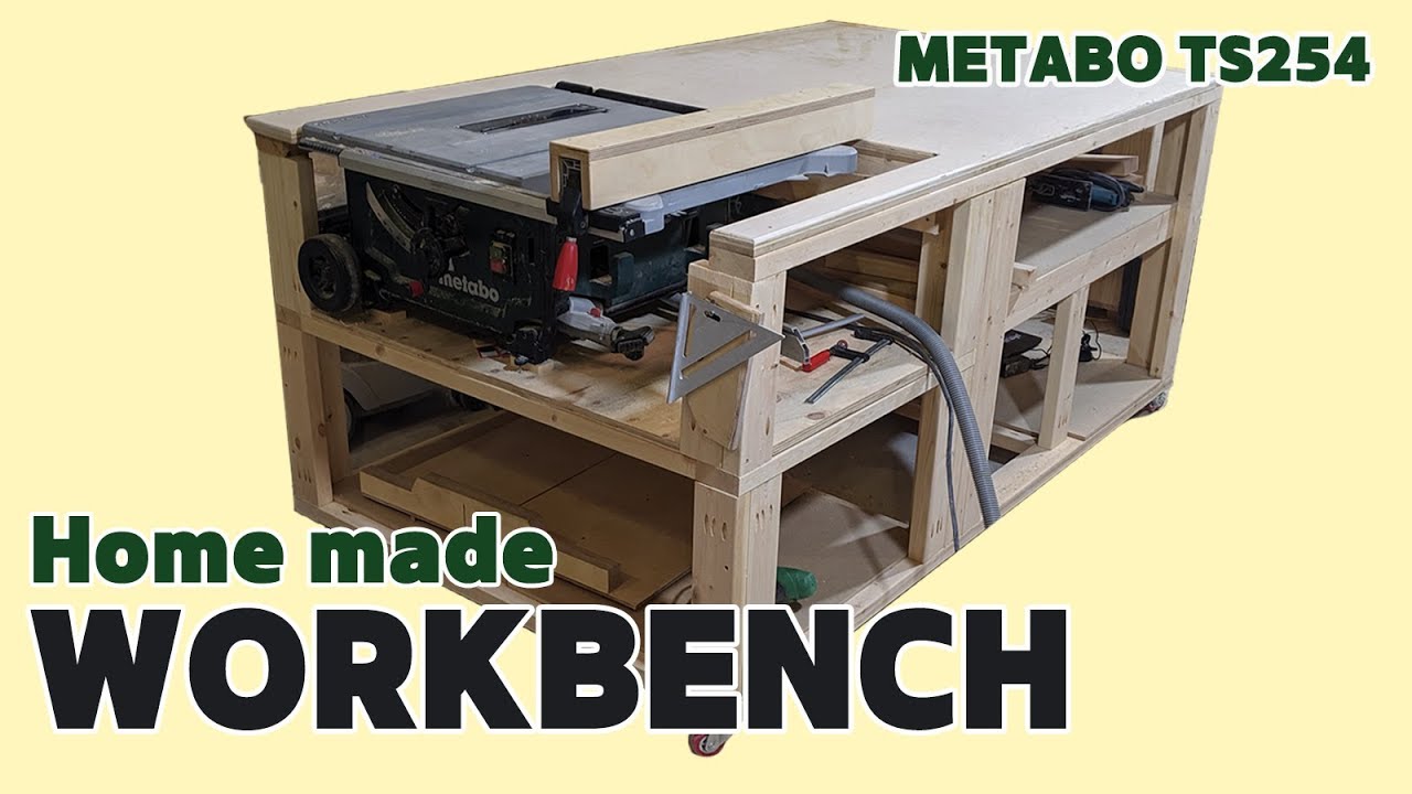 Homemade table with built saw / metabo ts 254 / workbench build /wood ...