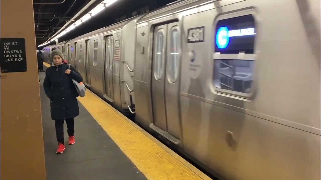 Brooklyn bound R179 (A)/R211A (C) express trains at 145th street - YouTube