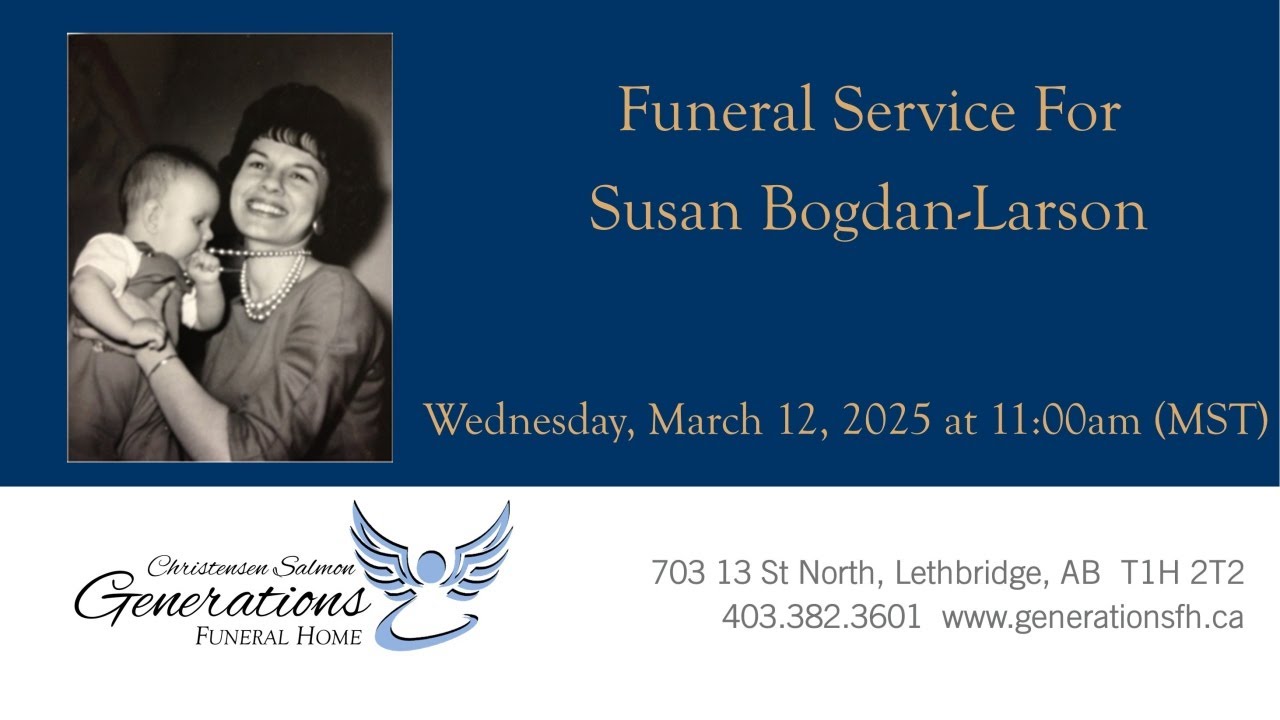 Funeral Service for Susan Bogdan-Larson - YouTube