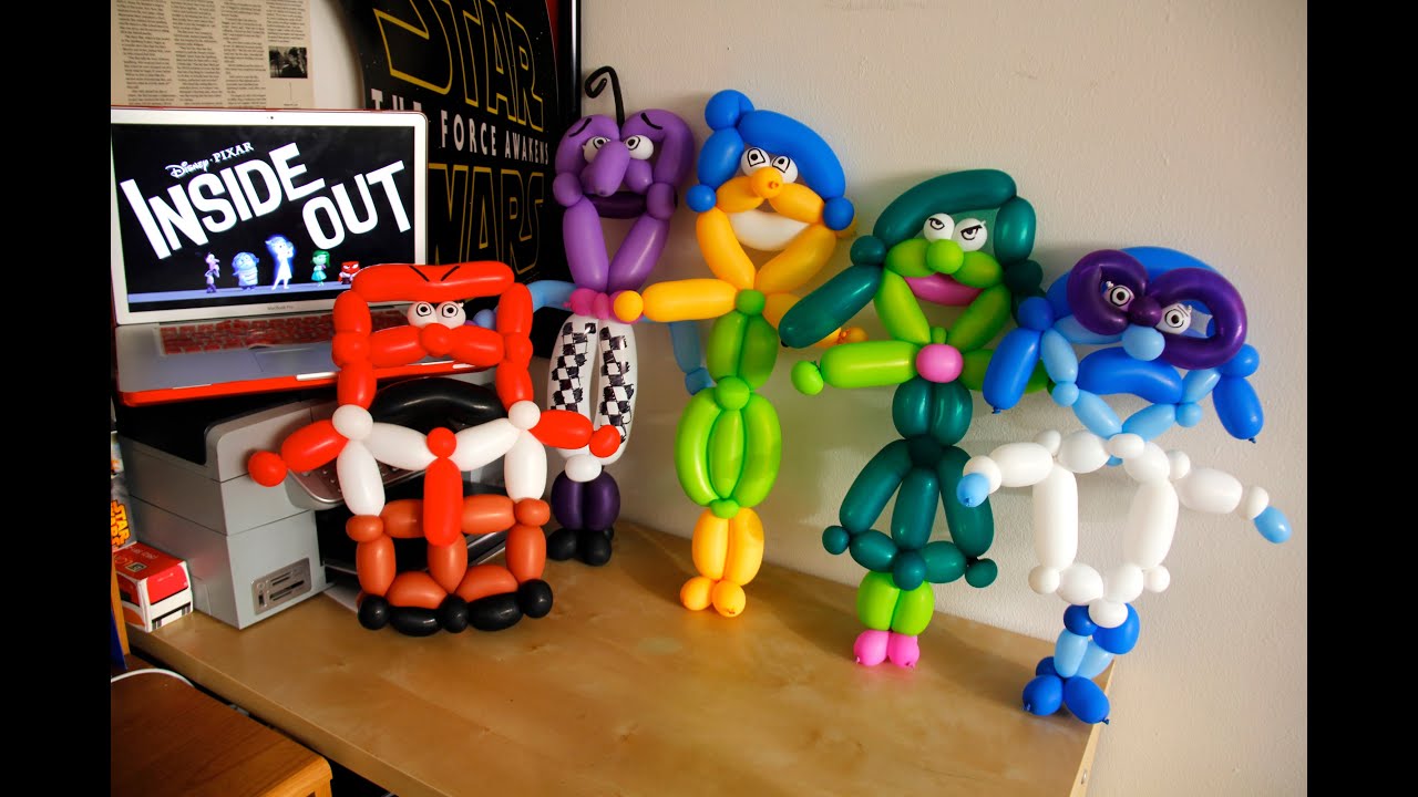 INSIDE OUT Pixar Character Balloons! (Joy, Sadness, Disgust, Fear ...