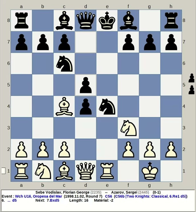 Sebe Vodislav, Florian George vs Azarov, Sergei | World Chess U16 1998 ...