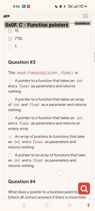 0x0F. C - Function pointers Quiz only. - YouTube