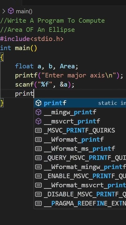 Program To Calculate Area Of Ellipse In C Language Ccode Coding Clanguage Programming Code