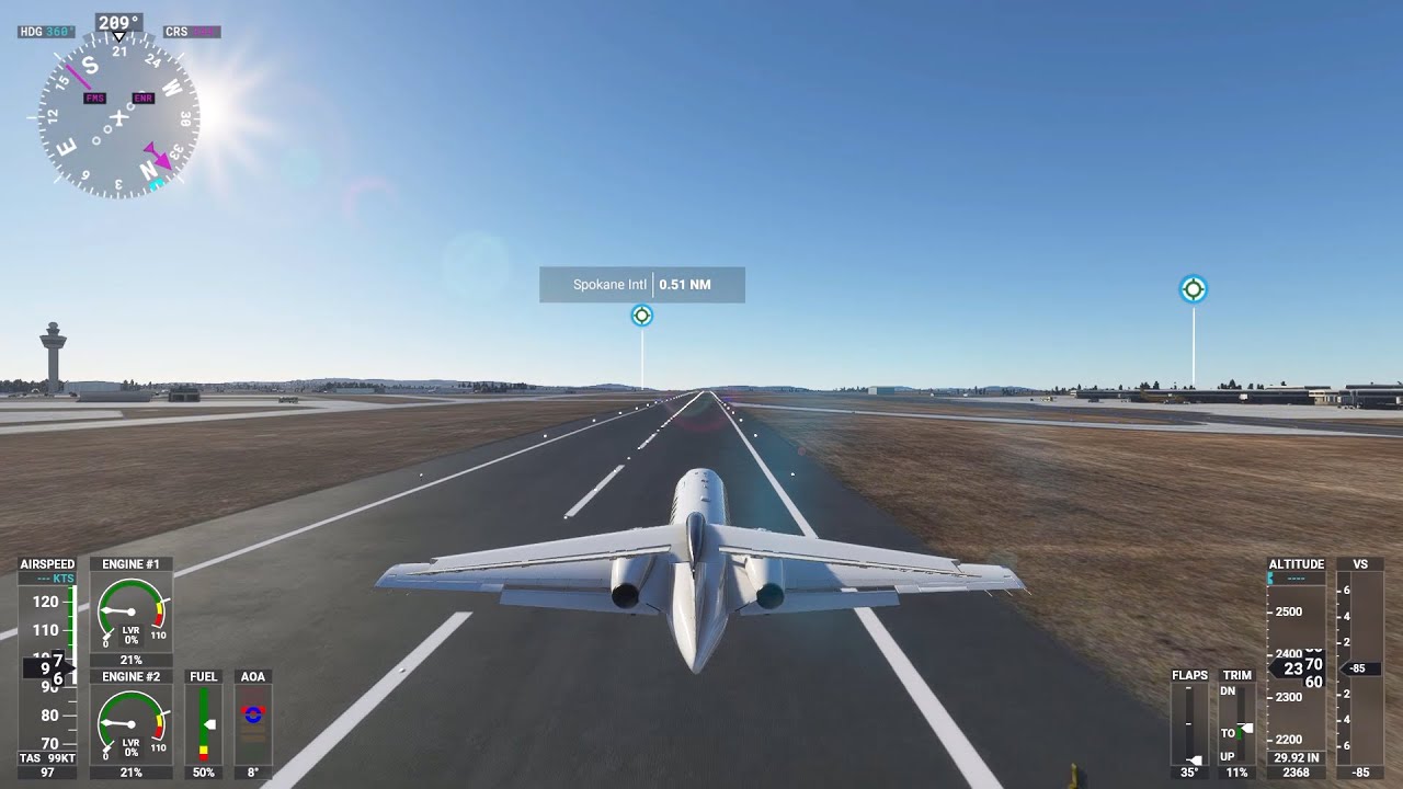 New Year's Eve in Flight Simulator 2020 - flying from Spokane to Coeur ...