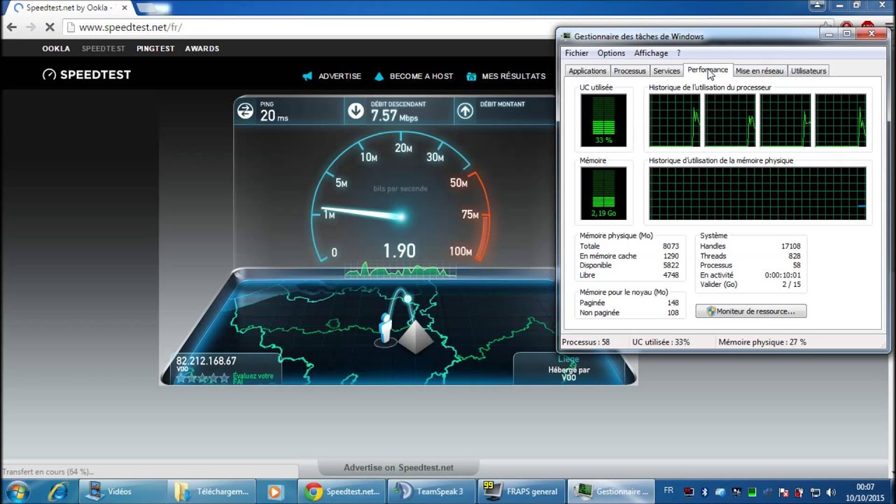 Speedtest voo 100mbps, on n'est si bien chez voo. - YouTube