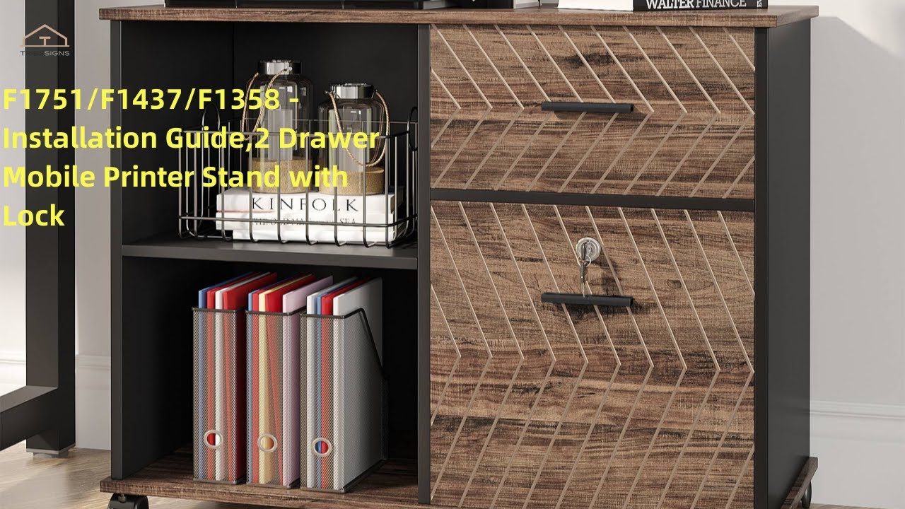 Tribesigns 2 Drawer File Cabinet With Lock Mobile Lateral Filing For Letter Size You