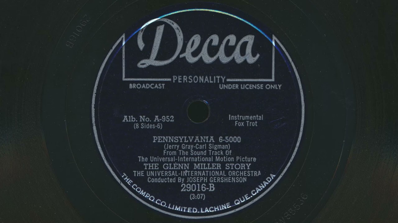 GLENN MILLER STORY Pennsylvania 6-5000 (1954) - 78 RPM Record - YouTube