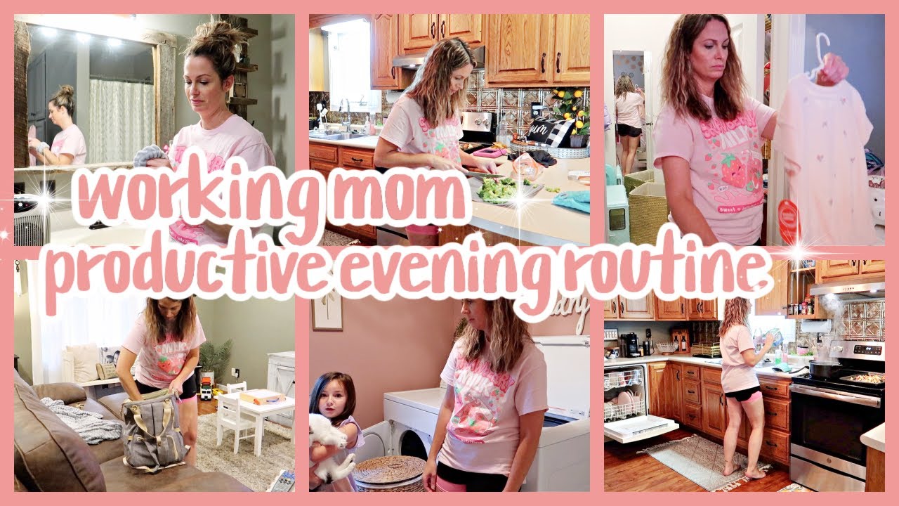 WORKING MOM PRODUCTIVE EVENING ROUTINE | MOM OF 2 | REALISTIC EVENING ...