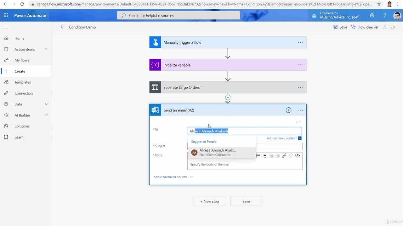 Working with conditions | Microsoft Power Automate (Flow) Crash Course - YouTube