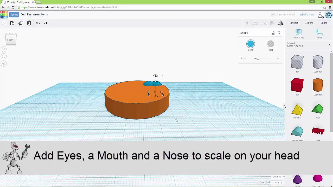 Tinkercad Challenge 2: 2D Head - YouTube