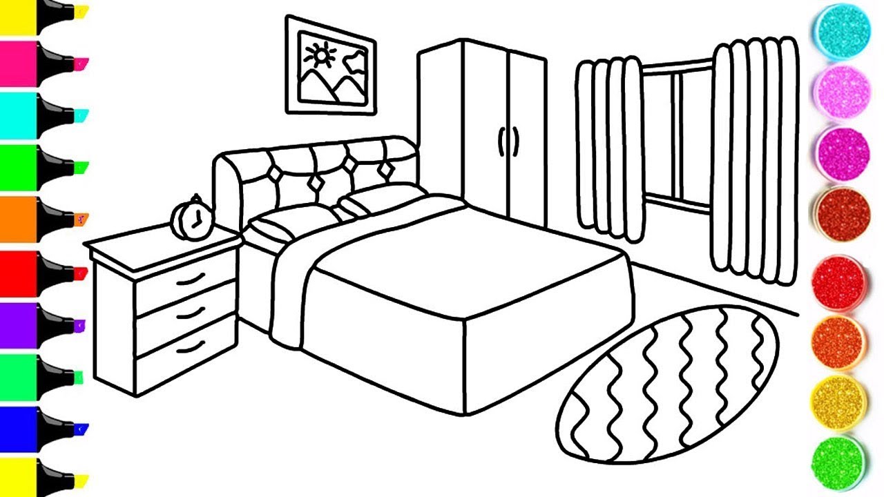 BEDROOM Drawing And Coloring For KIDS ! KIDS BEDROOM Coloring Videos ...