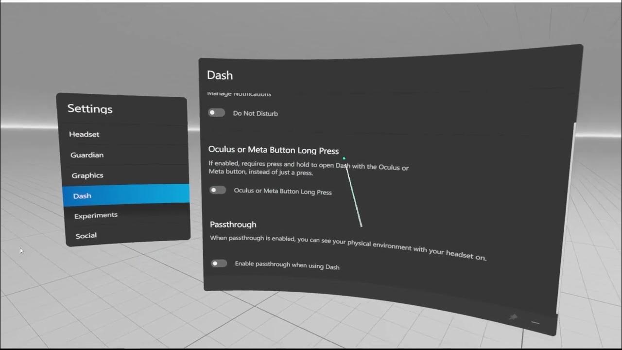 META Oculus Rift S - Enable Long Press to Open Dash | Access Dash with a Long Press - YouTube