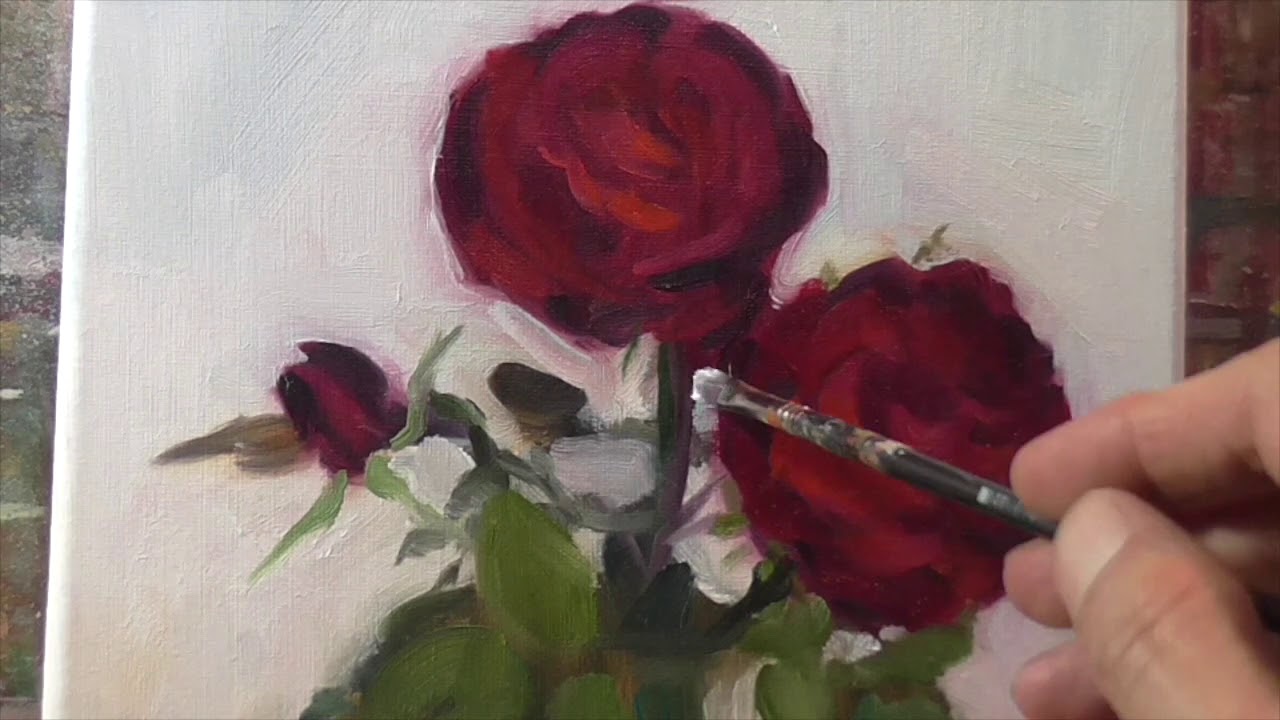 Red Roses timelapse version Oil Painting Demo - YouTube
