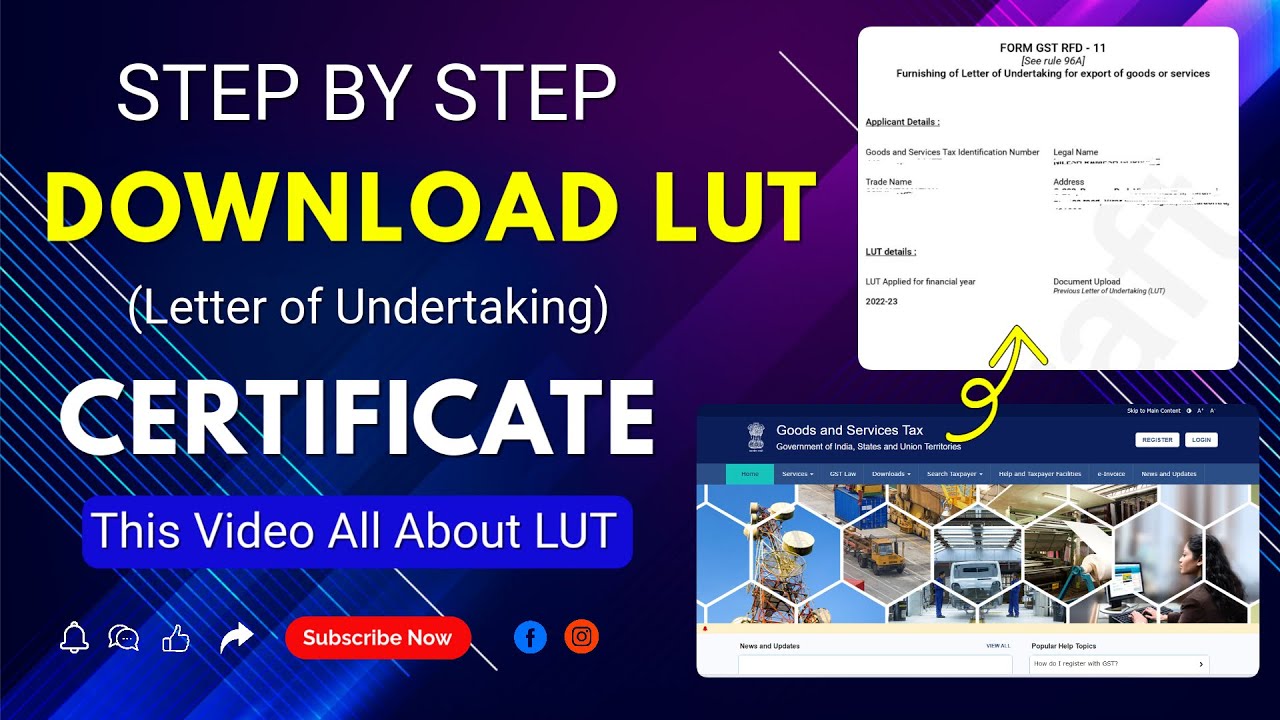 How to Download LUT Certificate From GST Portal | LUT Certificate ...
