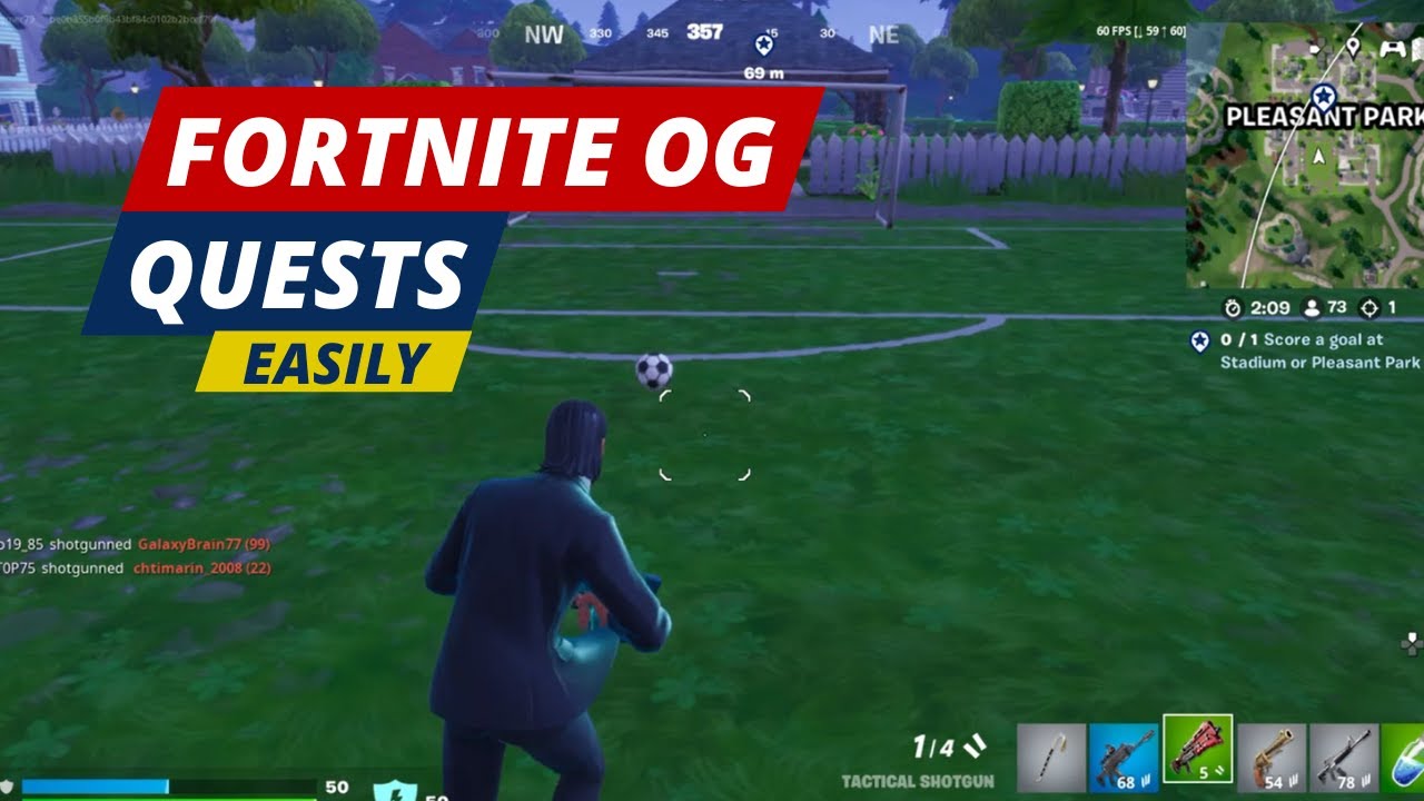 Score a goal at Stadium or Pleasant Park Fortnite OG Chapter 1 Season 2 ...