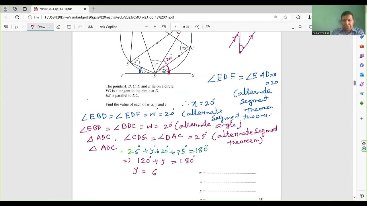 Cambridge Igcse Geometry Circle Theorem Youtube