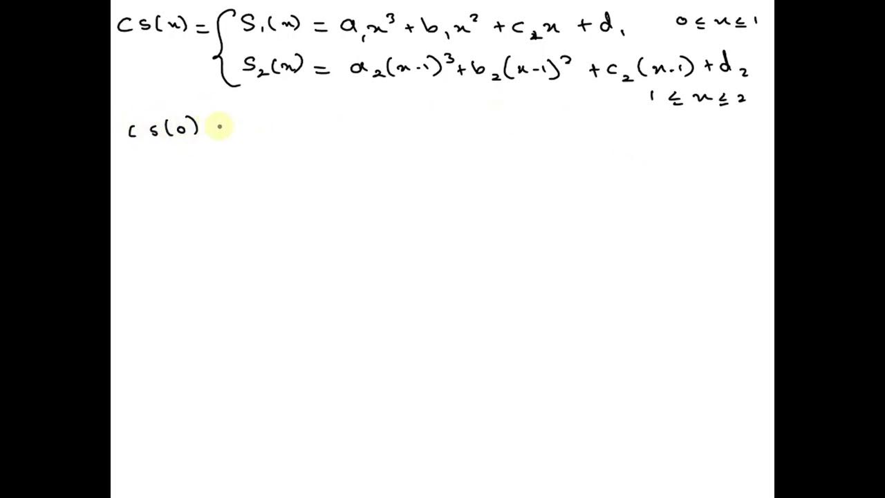Find the cubic spline function that satisfies the following set of conditions, then graph it: CS ...