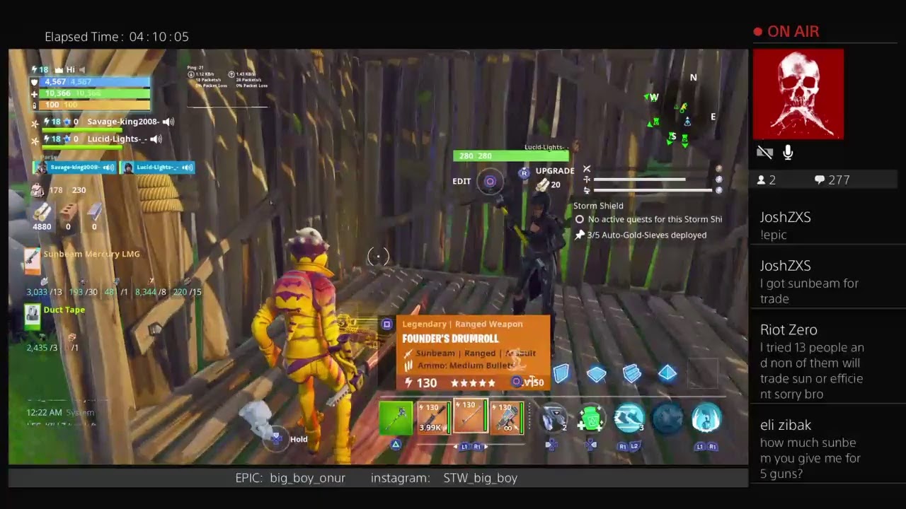 Fortnite save the world trading looking for sunbeam and brightcore ...