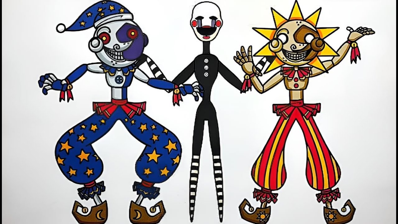 Five Nights at Freddy's New Drawing Pages // How to Draw Moondrop ...