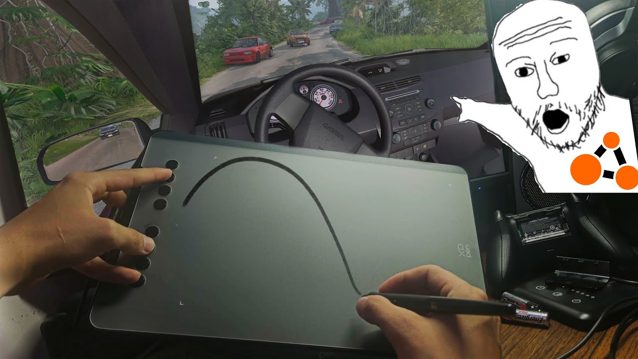 Driving With A Drawing Tablet in BeamNG. - YouTube
