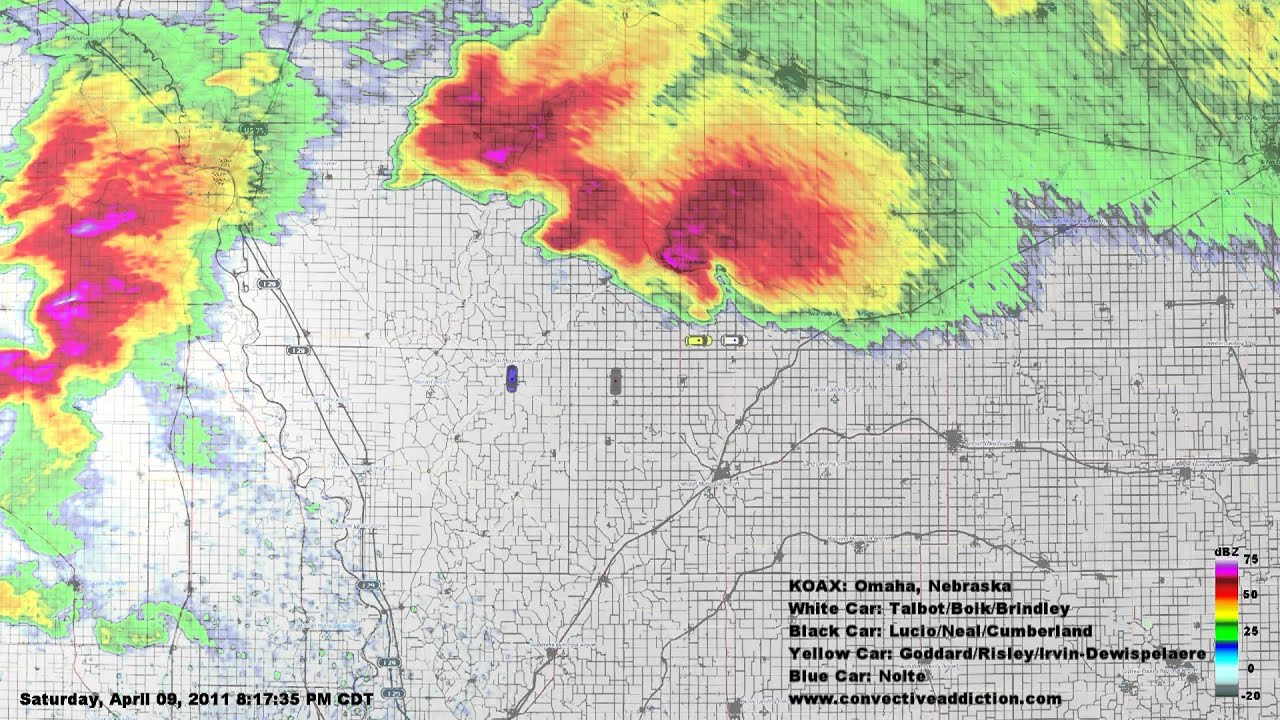 April 9, 2011 KOAX Radar Animation with GPS Tracks - YouTube