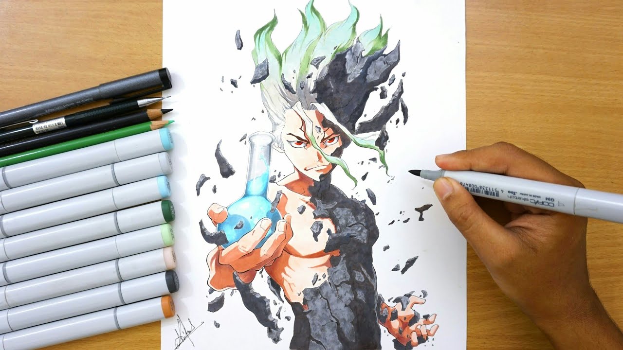 How To Draw Senku Ishigami Dr Stone Easy Step By Step