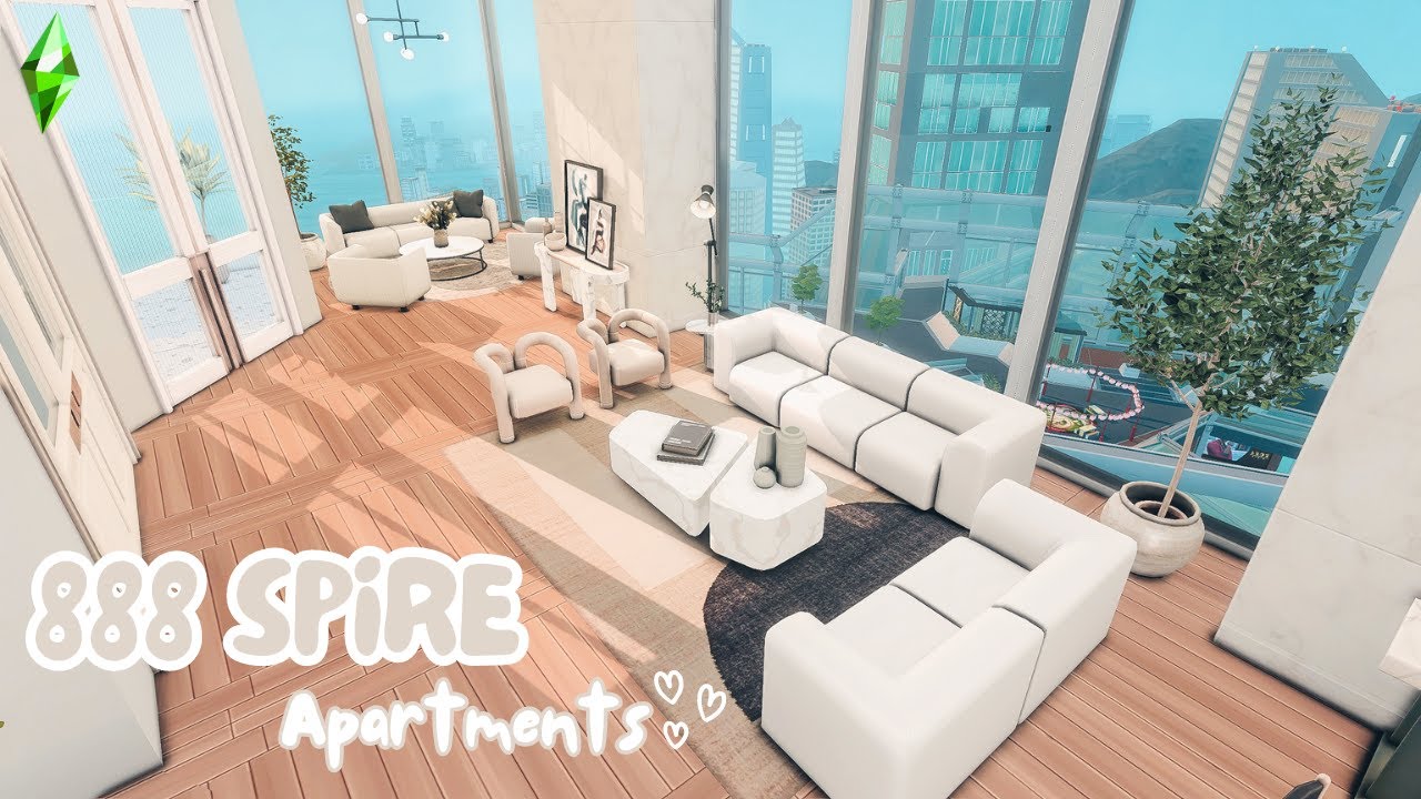 The Sims 4 - 888 Spire Sims 4 Apartments Speedbuild + CC Links - YouTube