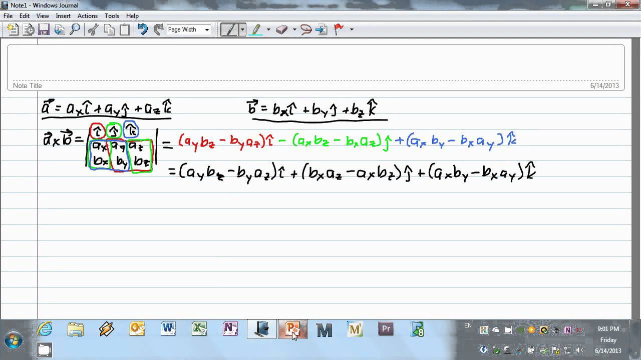 0107 Vectors Cartesian Cross Product Inter - YouTube