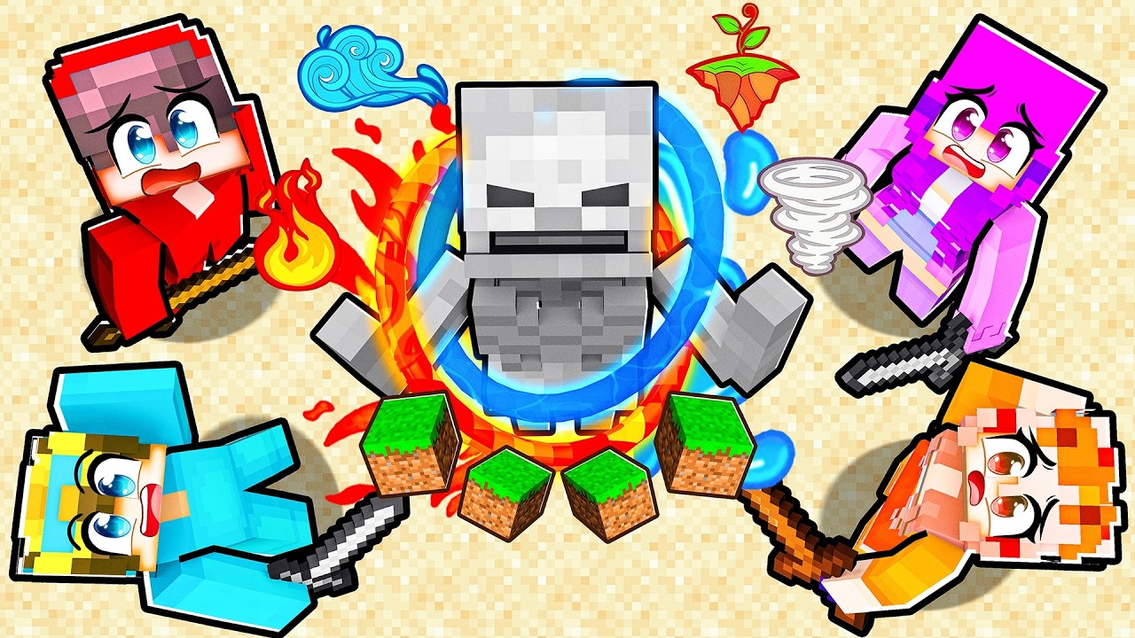 HUNTERS vs ELEMENTAL SKELETON in Minecraft! - YouTube