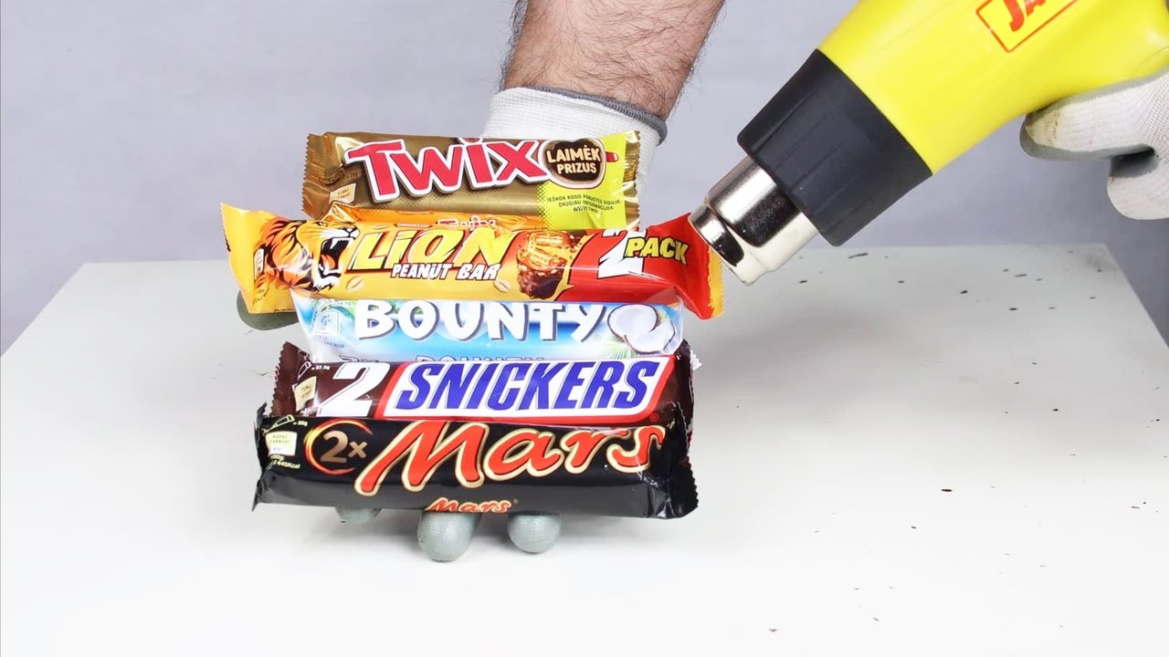 Heat Gun vs Chocolate Bars Melting | Satisfying Experiment - YouTube