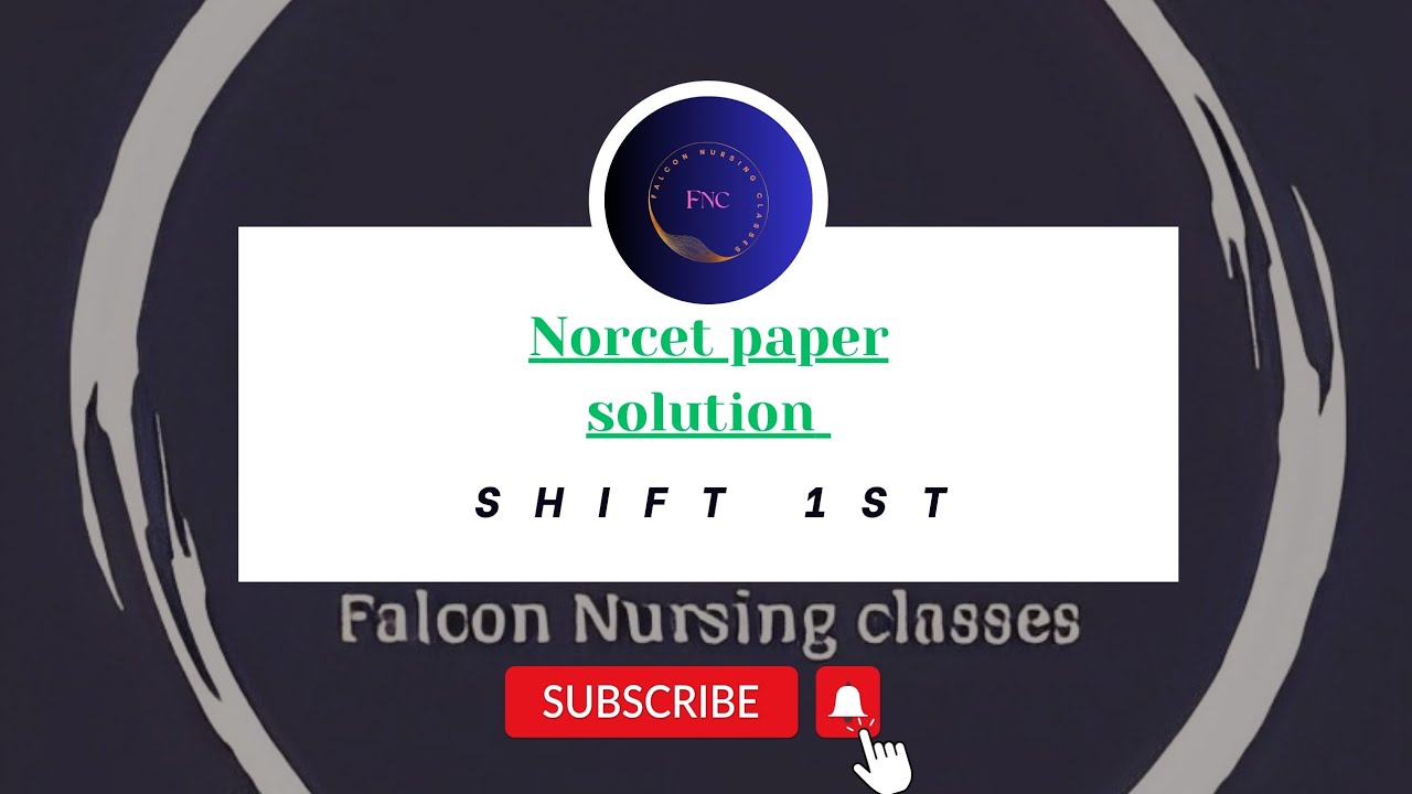 Norcet 5 paper solution | shift 1 #nursingexam #norcet #aiims - YouTube
