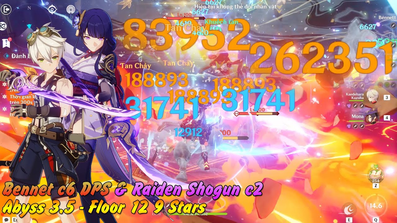 Bennet C6 DPS & Raiden Shogun C2 || Abyss 3.5 - Floor 12 9 Stars ...