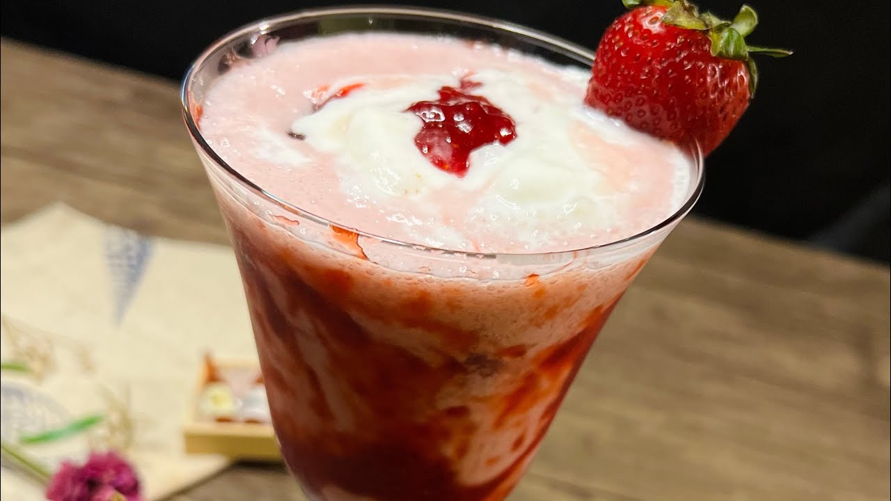 Strawberry Flip Recipe By Hot Plate | Strawberry Shake with strawberry ...